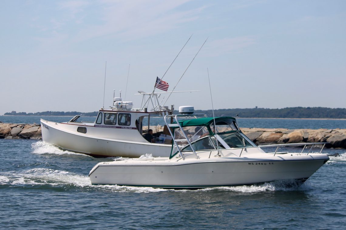 The View Of Boats From Rock 14 On The Jetty At Falmouth Harbor ...
