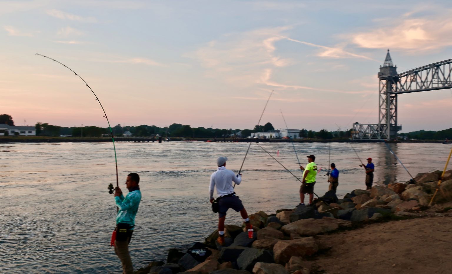 Fishing At The Canal At Sunset – Slideshow - Cape Cod Wave